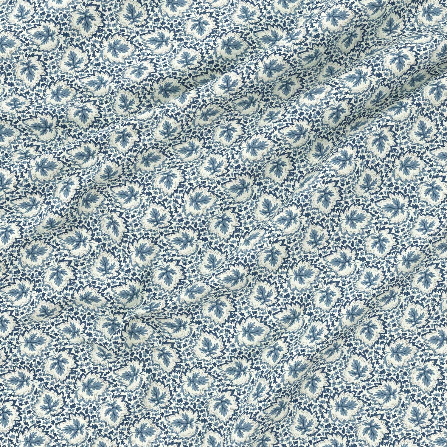 Acanthus Indigo Linen Mix Made to Measure Roman Blind | Warner House