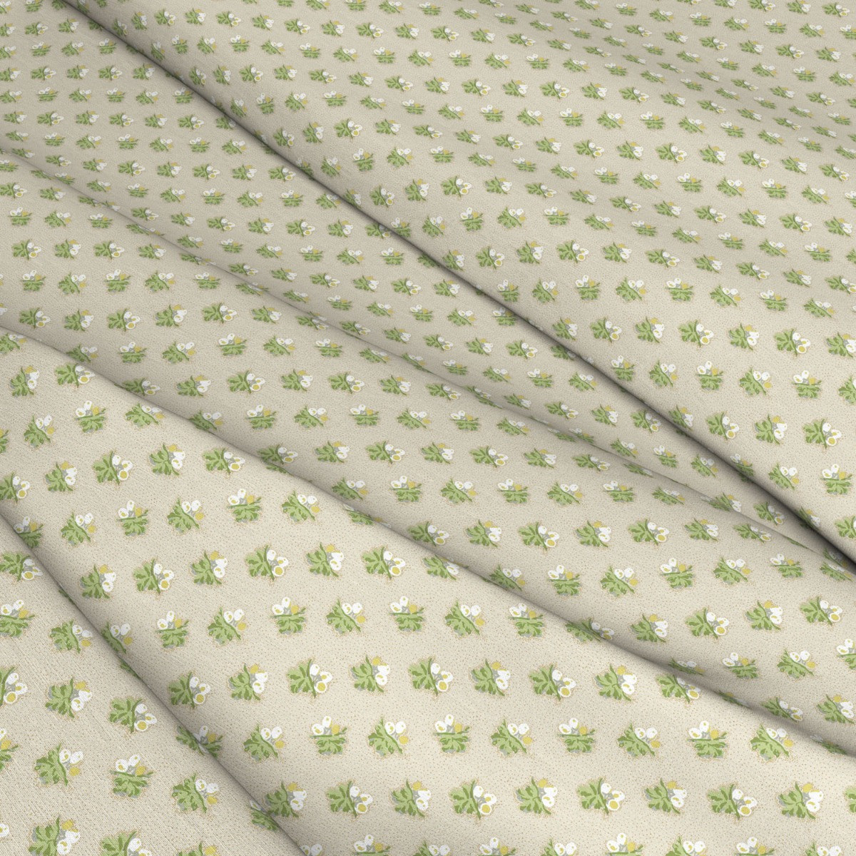 Little Acorns Green Linen Mix Fabric | Warner House