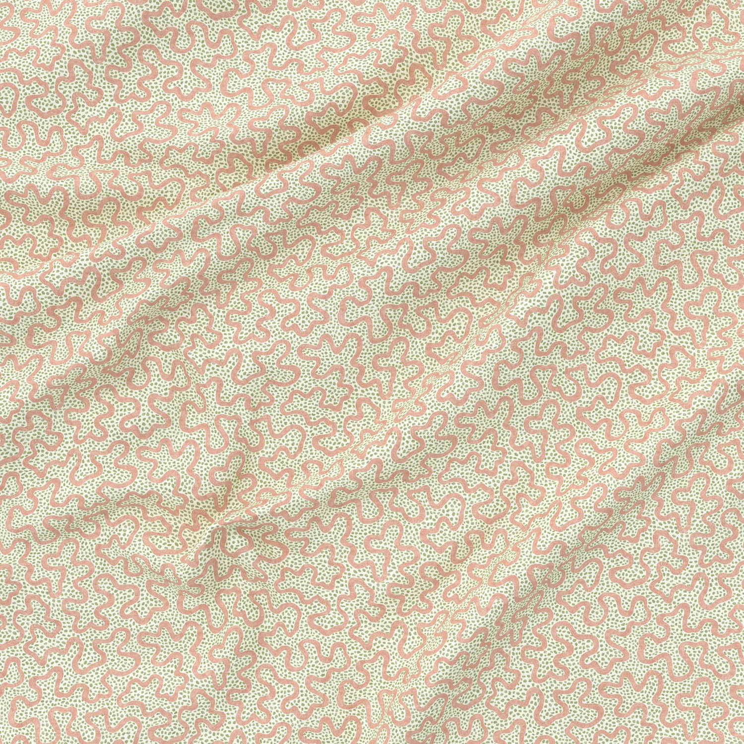 Meander Blush Linen Mix Fabric | Warner House