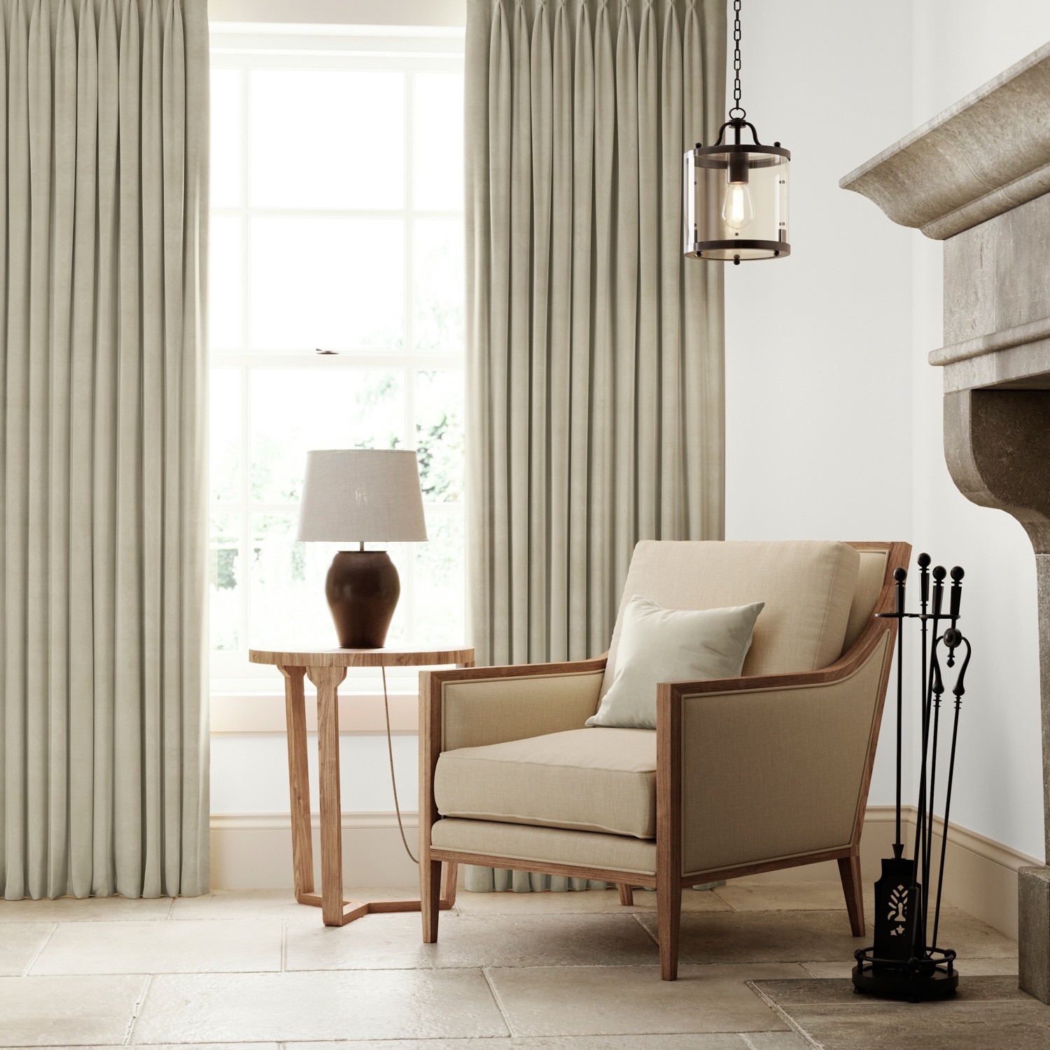 Portofino Limestone Made to Measure Curtains | Warner House