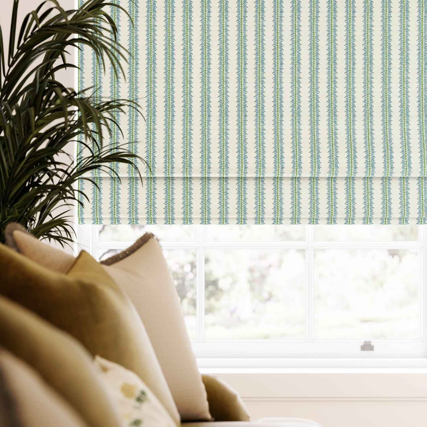 Zara Aqua Linen Mix Fabric | Warner House
