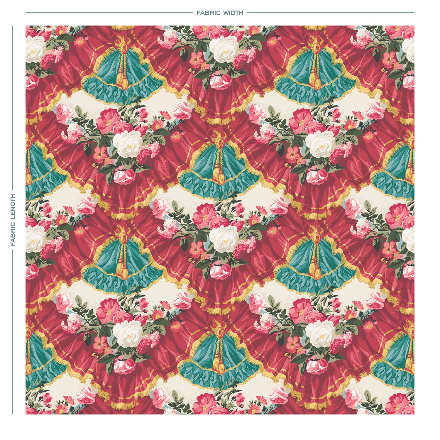 Le Grand Opera Crimson Cotton Fabric | Warner House