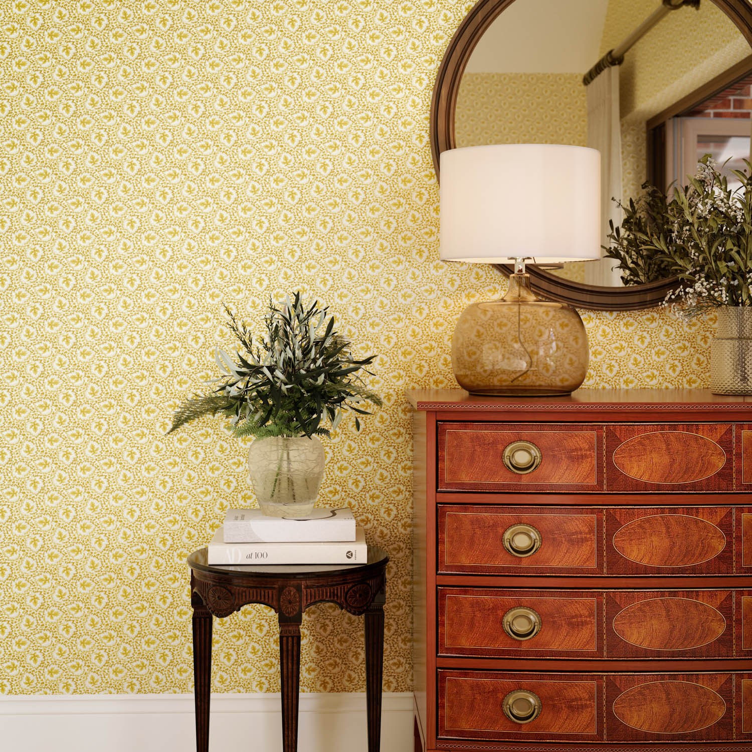 Acanthus Gold Wallpaper | Warner House