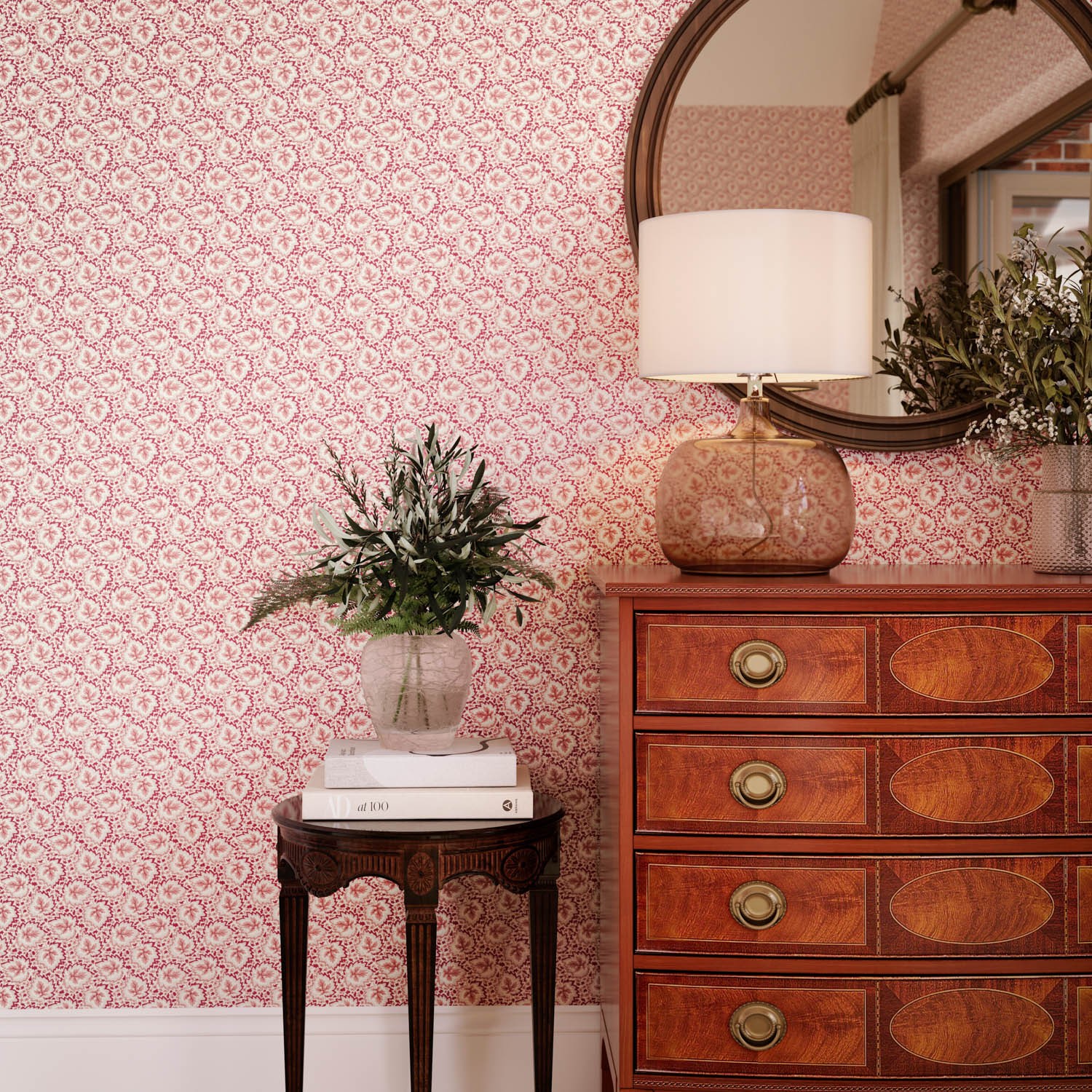 Acanthus Pink Wallpaper | Warner House