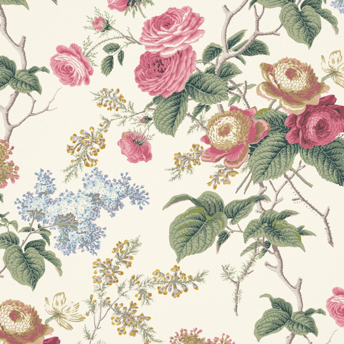 Rosemoore Ivory Wallpaper | Warner House