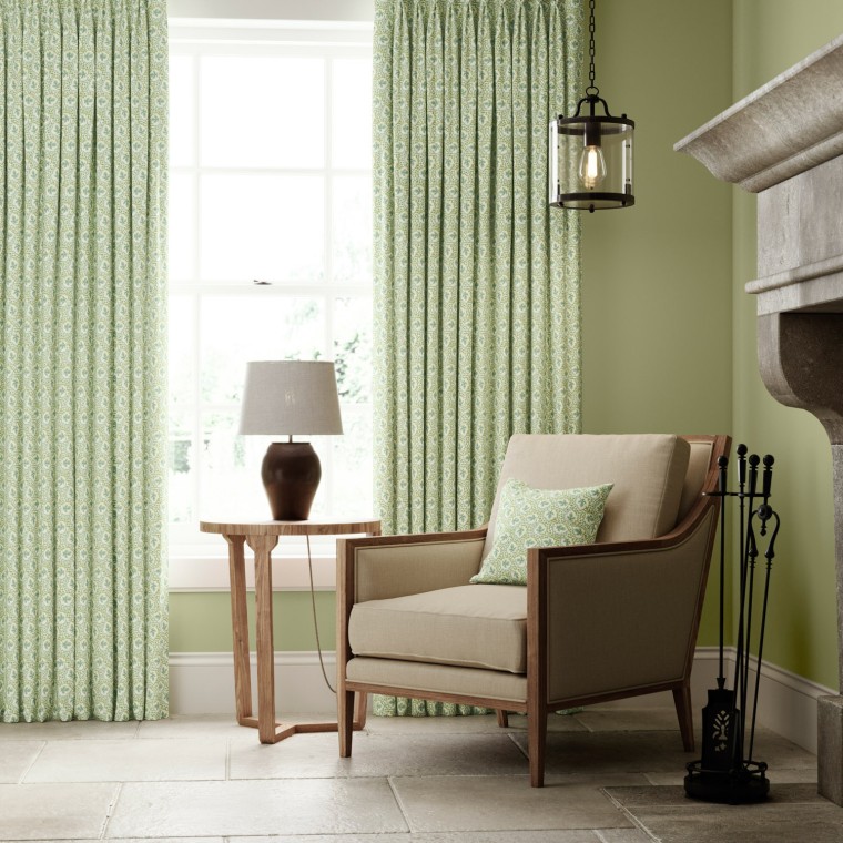 Acanthus Mineral Linen Mix Made to Measure Curtains | Warner House