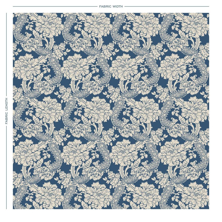 Deauville Indigo Woven Fabric | Warner House