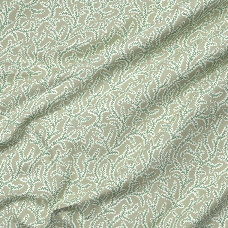 Emeline Sage Linen Mix Fabric | Warner House