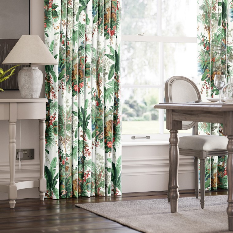 Exotic Kingdom Ivory Cotton Fabric | Warner House