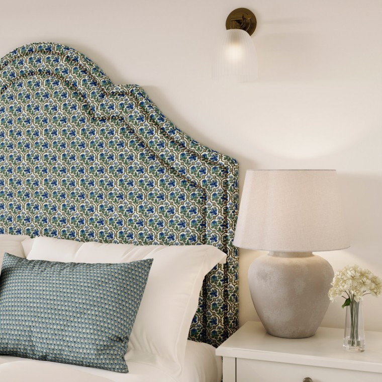 Gisele Blue Linen Mix Fabric | Warner House