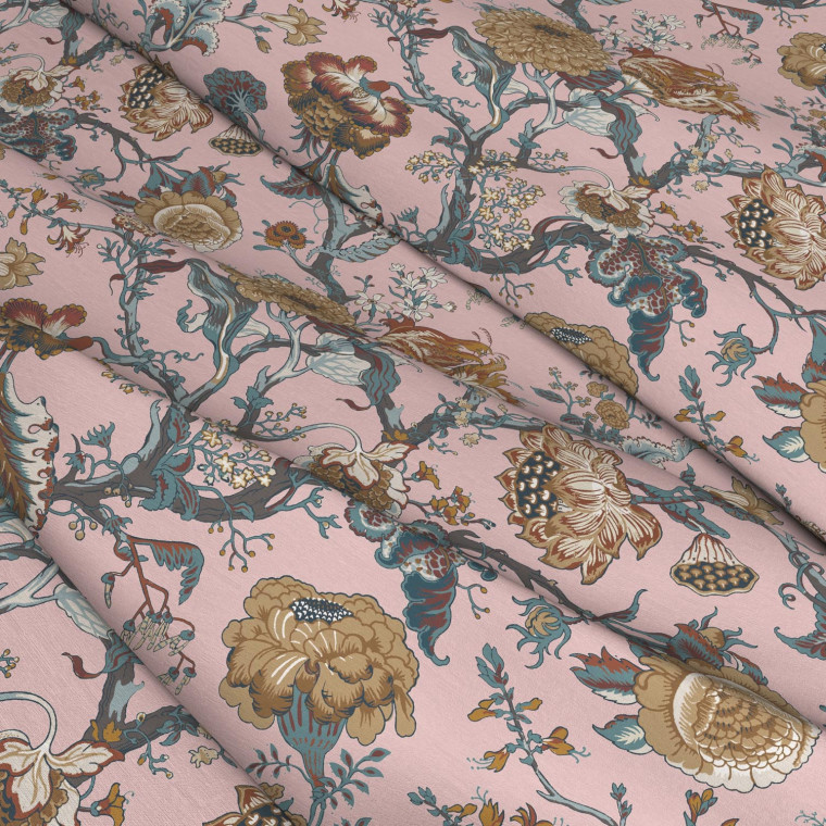 Jannah Pink Linen Mix Fabric | Warner House