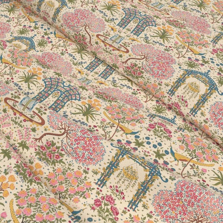 Pavone Pastel Linen Mix Fabric | Warner House