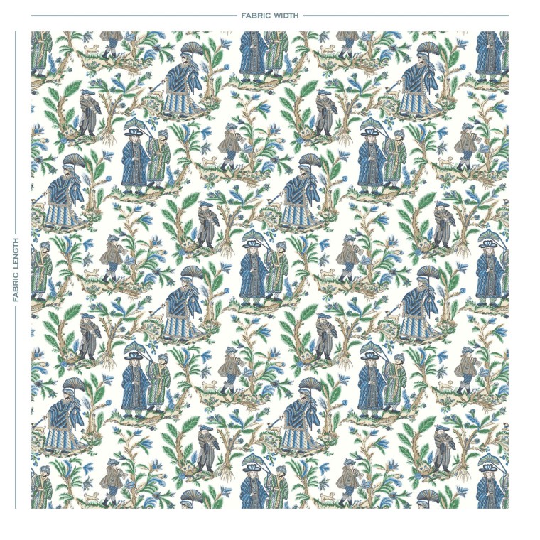 Parade Sapphire Cotton Fabric | Warner House