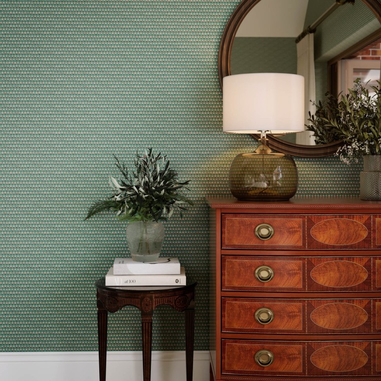 Lalita Teal Wallpaper | Warner House