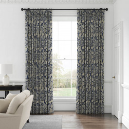 Balmoral Indigo Woven Made to Measure Curtains | Warner House