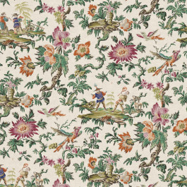 Chinese Garden Stone Linen Mix Fabric | Warner House