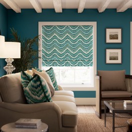 Fable Malachite Velvet Made to Measure Roman Blind | Warner House