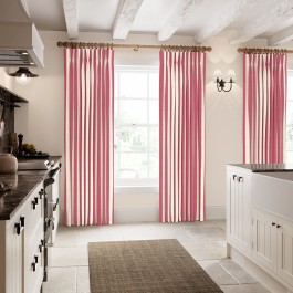 Ornella Raspberry Linen Mix Made to Measure Curtains | Warner House